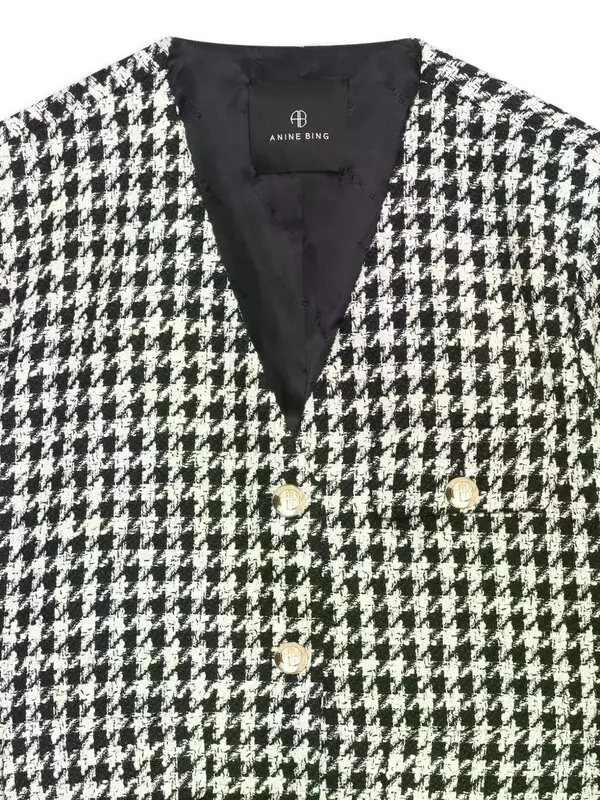 ANINE BING Cara Houndstooth Blazer