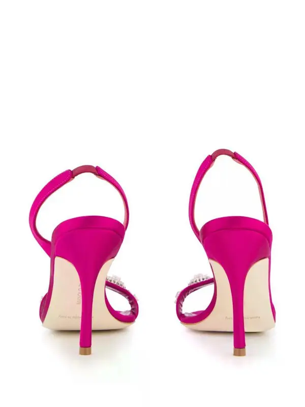 Manolo Blahnik 90mm Lamisan Slingback Sandals - Pink