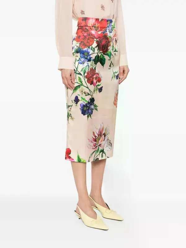 Dolce & Gabbana Floral Print Midi Skirt
