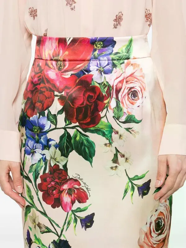 Dolce & Gabbana Floral Print Midi Skirt