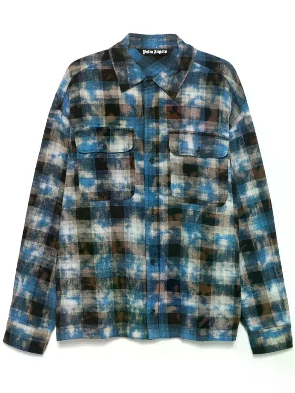 Palm Angels Check-pattern Shirt - Blue