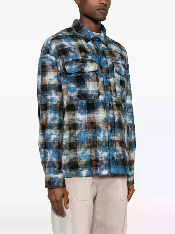 Palm Angels Check-pattern Shirt - Blue
