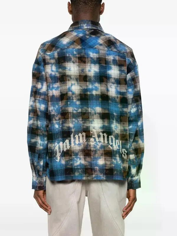 Palm Angels Check-pattern Shirt - Blue