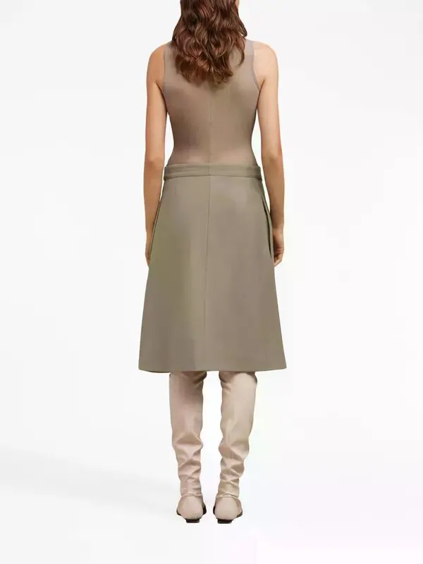 AMI Paris Belted Wool Midi Skirt