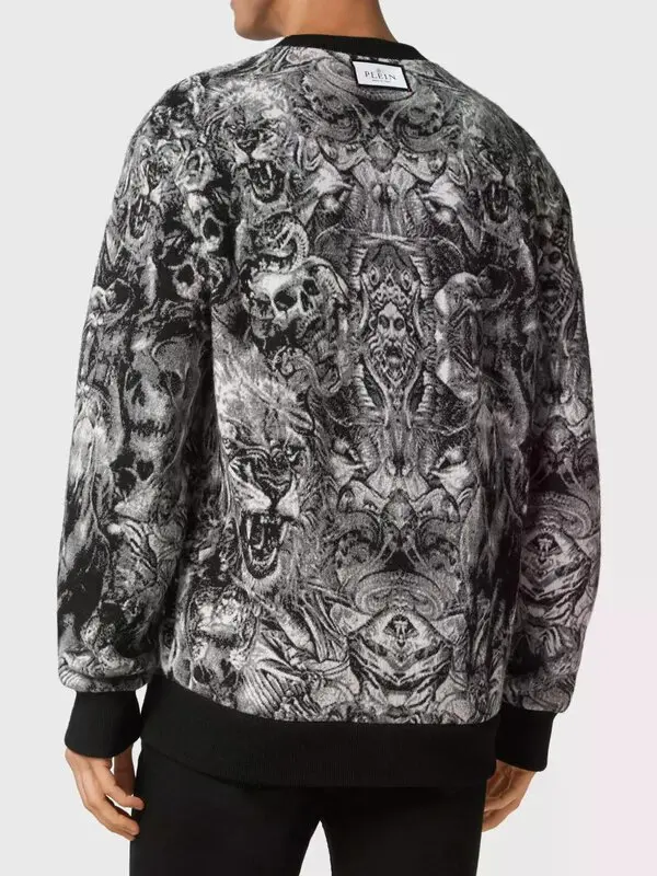 Philipp Plein Tattoo-jacquard Crew-neck Jumper
