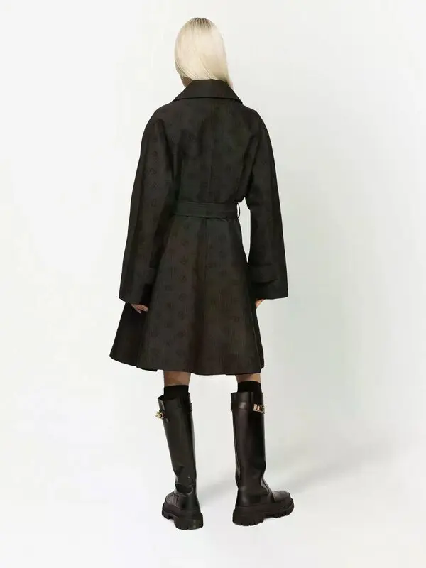 Dolce & Gabbana Dg-logo Jacquard Belted Trench Coat