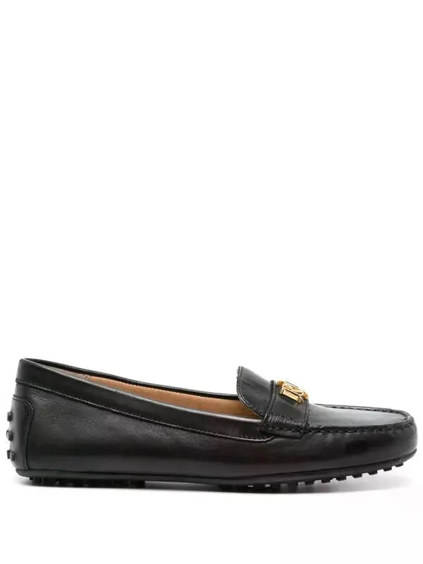 Ralph Lauren Barnsbury Leather Driver Loafers - Black