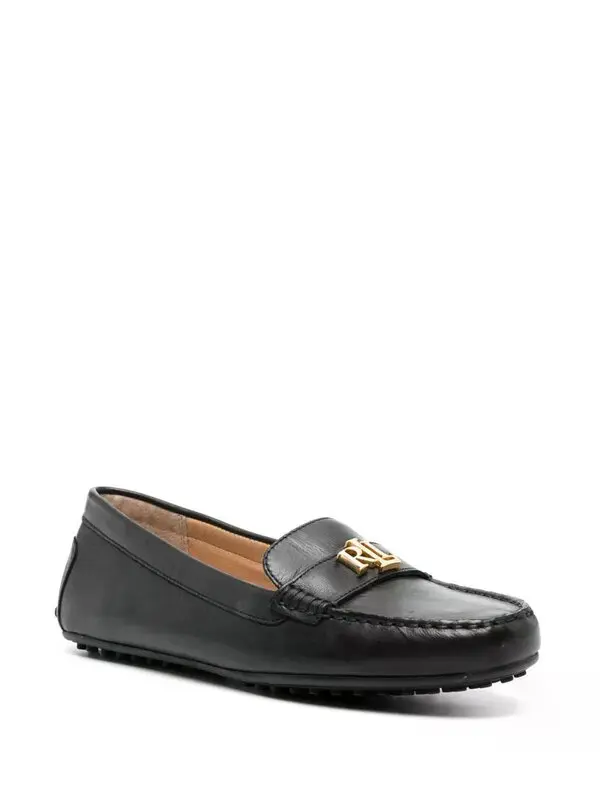 Ralph Lauren Barnsbury Leather Driver Loafers - Black