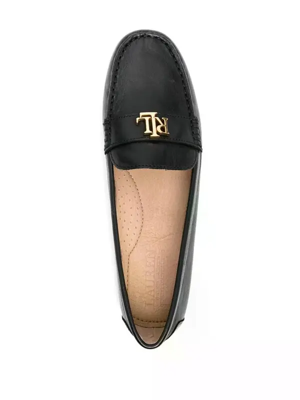 Ralph Lauren Barnsbury Leather Driver Loafers - Black