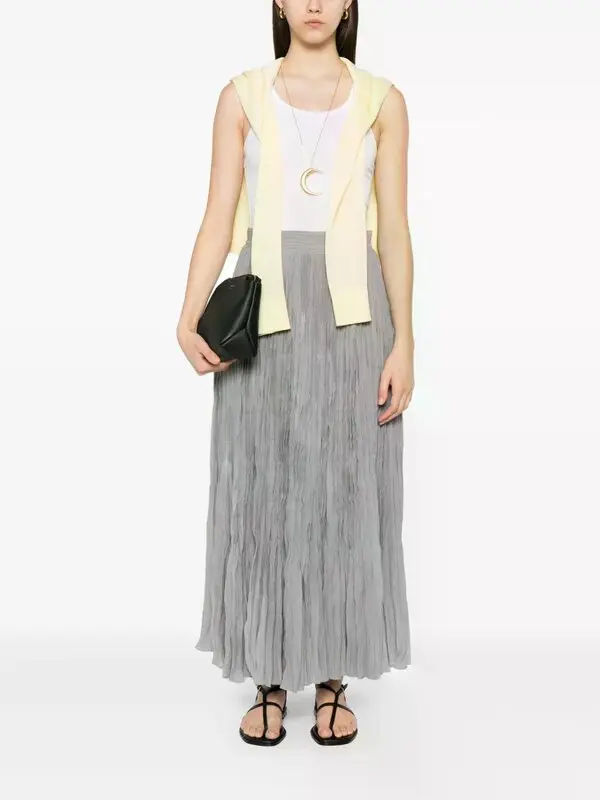 TOTEME Crinkled Plissé Skirt - Grey