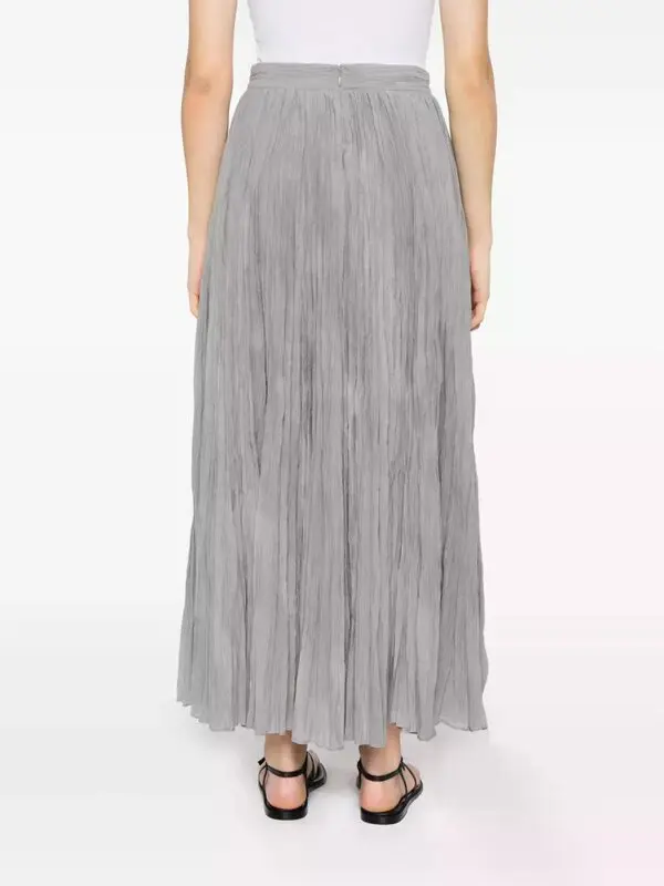 TOTEME Crinkled Plissé Skirt - Grey