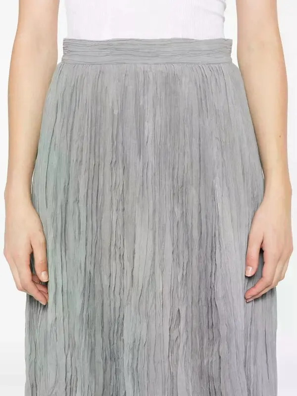 TOTEME Crinkled Plissé Skirt - Grey