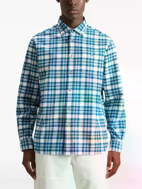 Woolrich Check Pattern Flannel Shirt - Blue