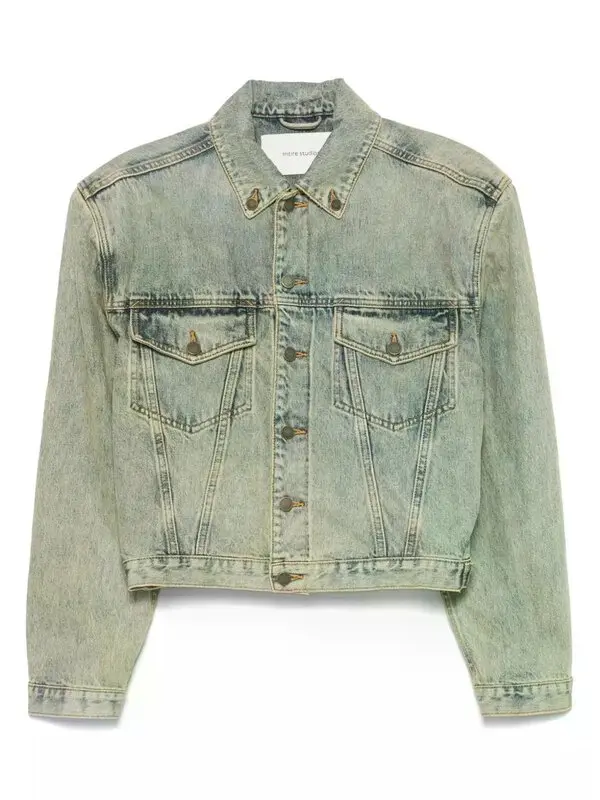 ENTIRE STUDIOS Shrunken Buttoned Denim Jacket - Blue