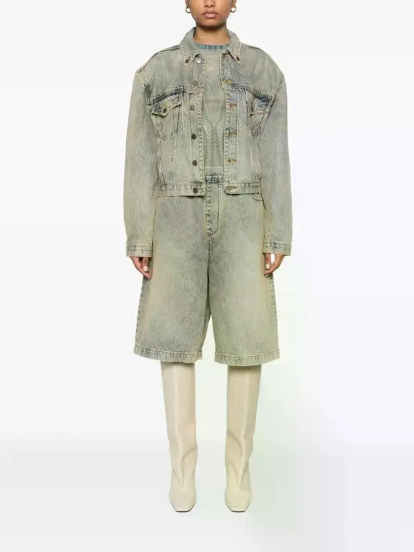 ENTIRE STUDIOS Shrunken Buttoned Denim Jacket - Blue