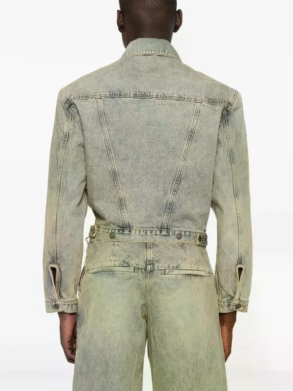 ENTIRE STUDIOS Shrunken Buttoned Denim Jacket - Blue