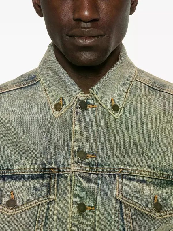 ENTIRE STUDIOS Shrunken Buttoned Denim Jacket - Blue