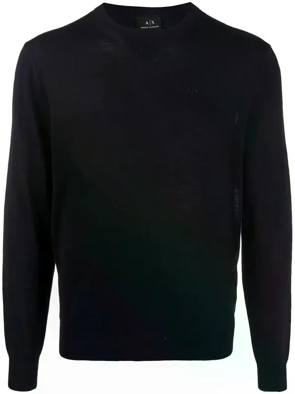 Armani Exchange Embroidered Logo Virgin Wool Jumper