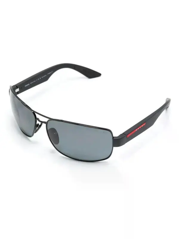 Prada Rectangle-frame Sunglasses With Logo - Black