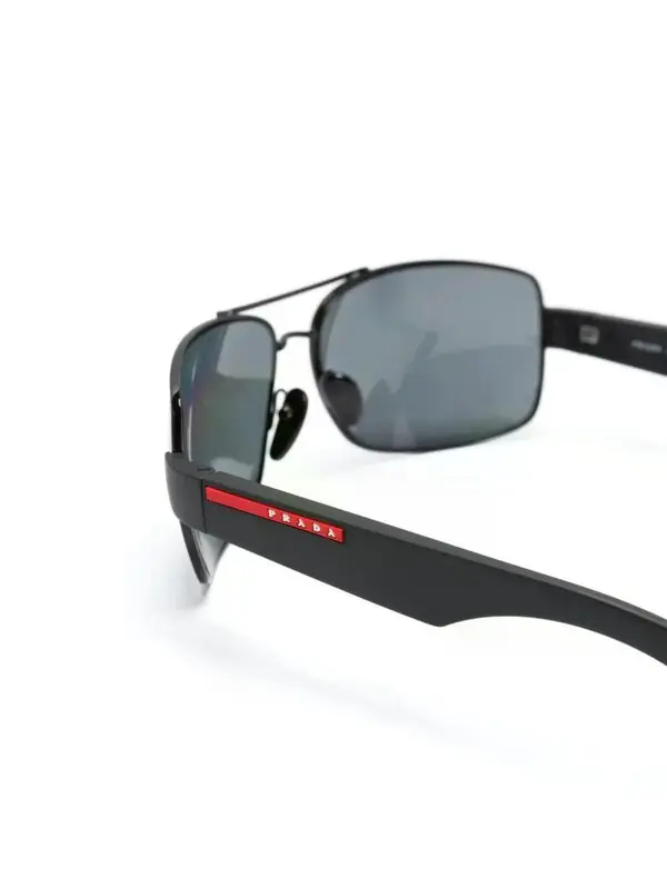 Prada Rectangle-frame Sunglasses With Logo - Black