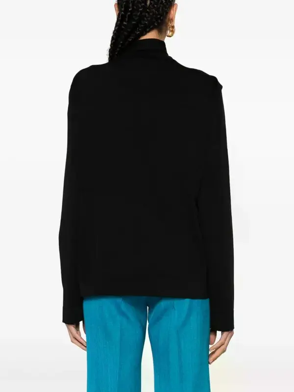 JIL SANDER Scarf-detailed Knit Top - Black