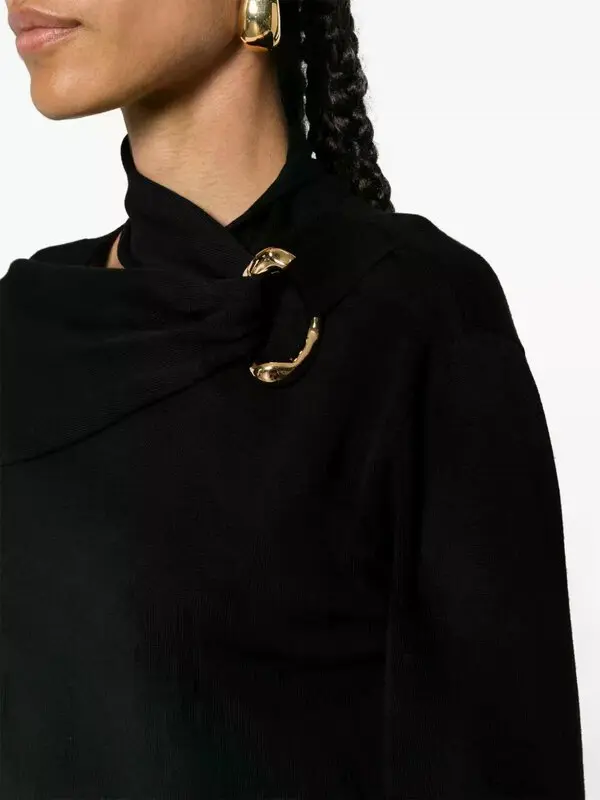 JIL SANDER Scarf-detailed Knit Top - Black