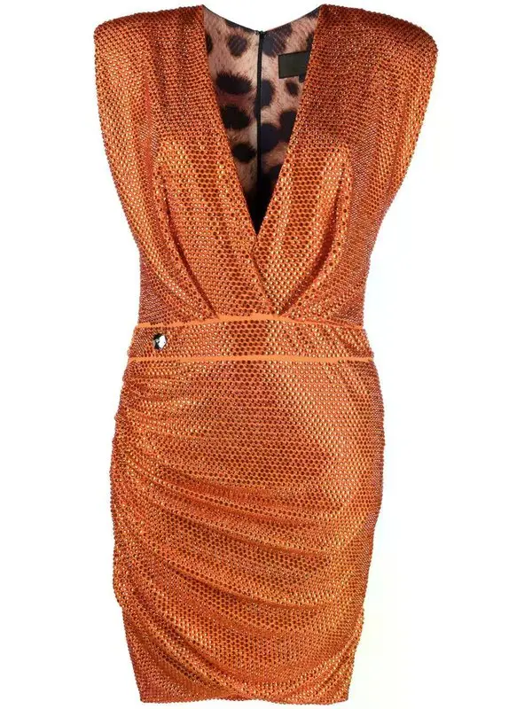 Philipp Plein Rhinestone Fitted Dress