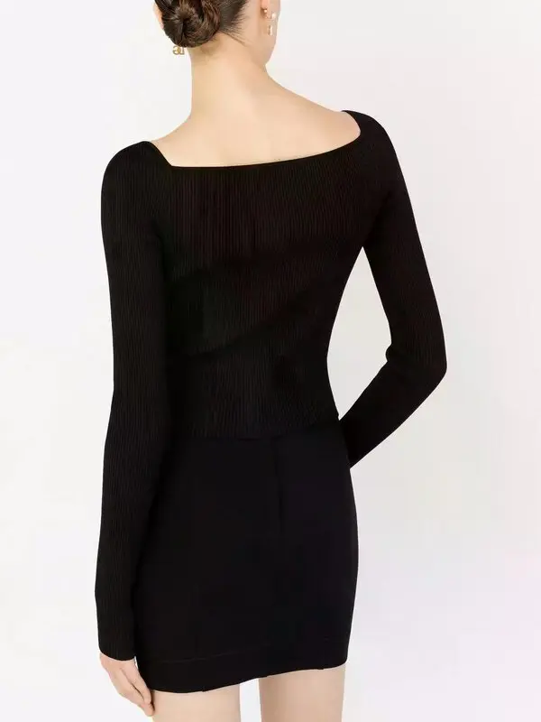 Dolce & Gabbana Ribbed-knit Square-neck Jumper