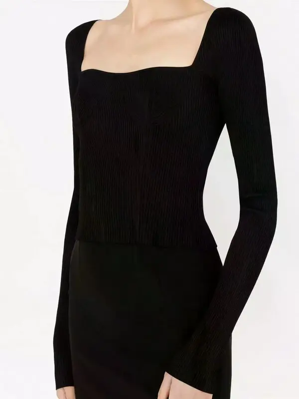 Dolce & Gabbana Ribbed-knit Square-neck Jumper