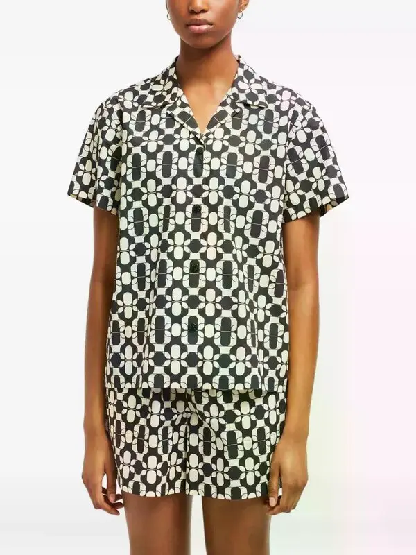 Moncler Geometric-print Cotton Shirt