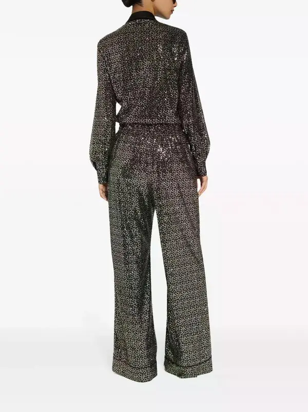 Dolce & Gabbana Satin-collar Sequin-embellished Shirt
