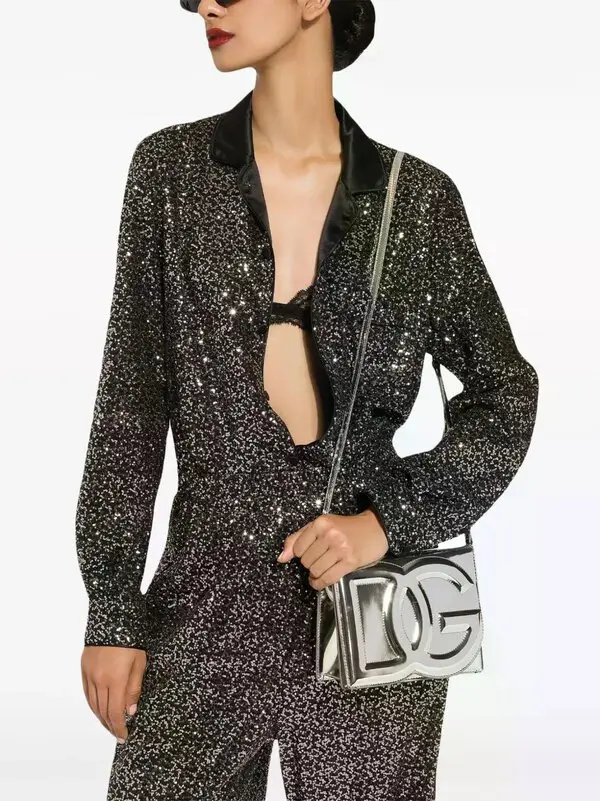 Dolce & Gabbana Satin-collar Sequin-embellished Shirt