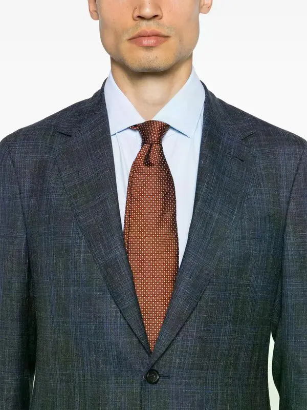 Canali Check-pattern Single-breasted Suit - Blue