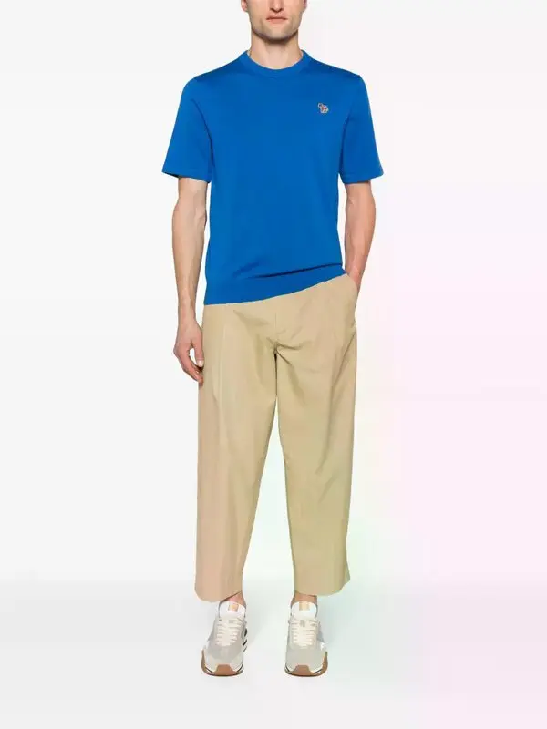 Paul Smith Zebra-patch Organic Cotton T-shirt - Blue