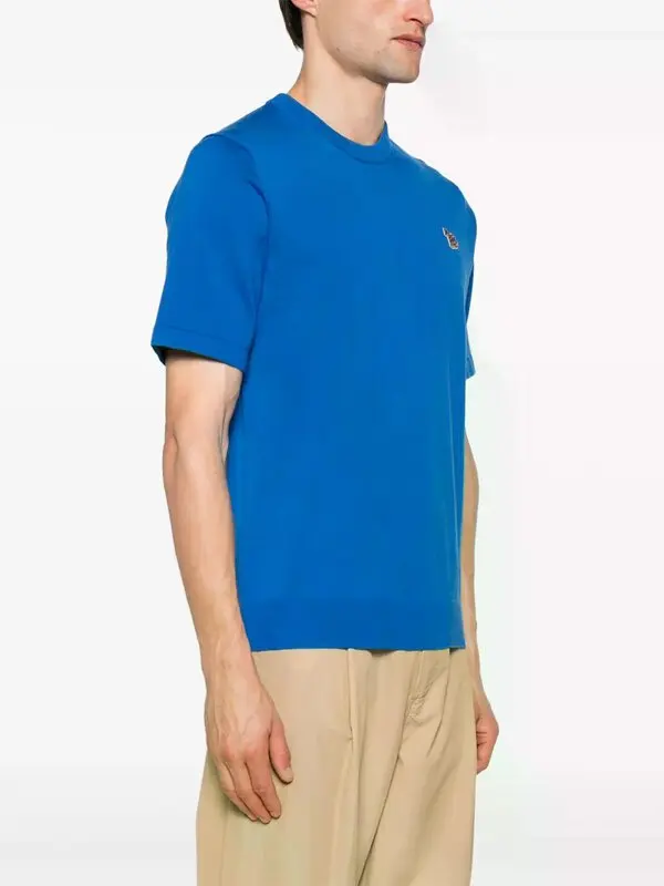 Paul Smith Zebra-patch Organic Cotton T-shirt - Blue