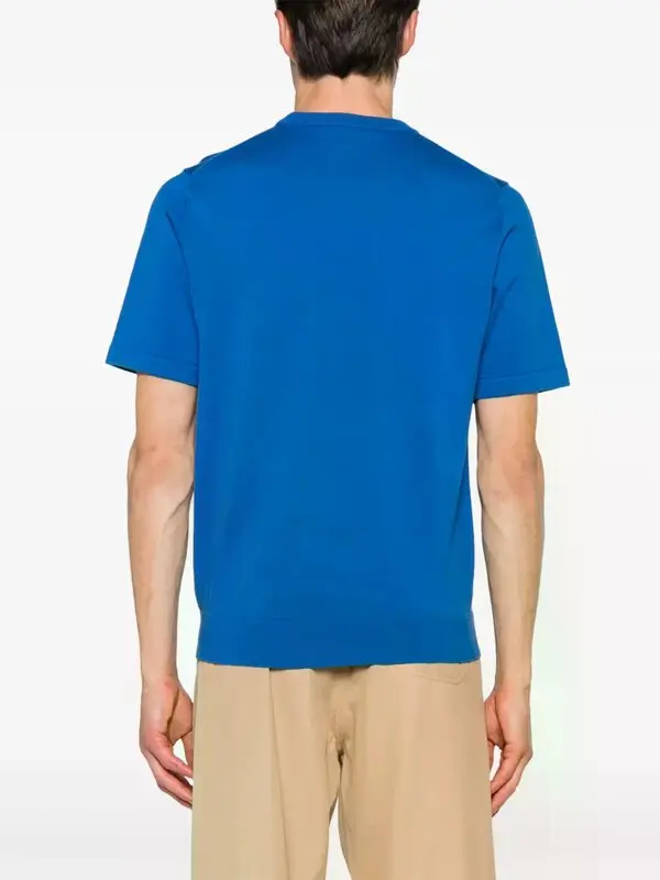 Paul Smith Zebra-patch Organic Cotton T-shirt - Blue