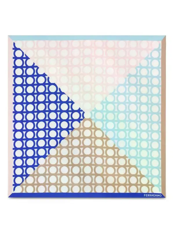 FERRAGAMO Gancini-print Bandana - Blue