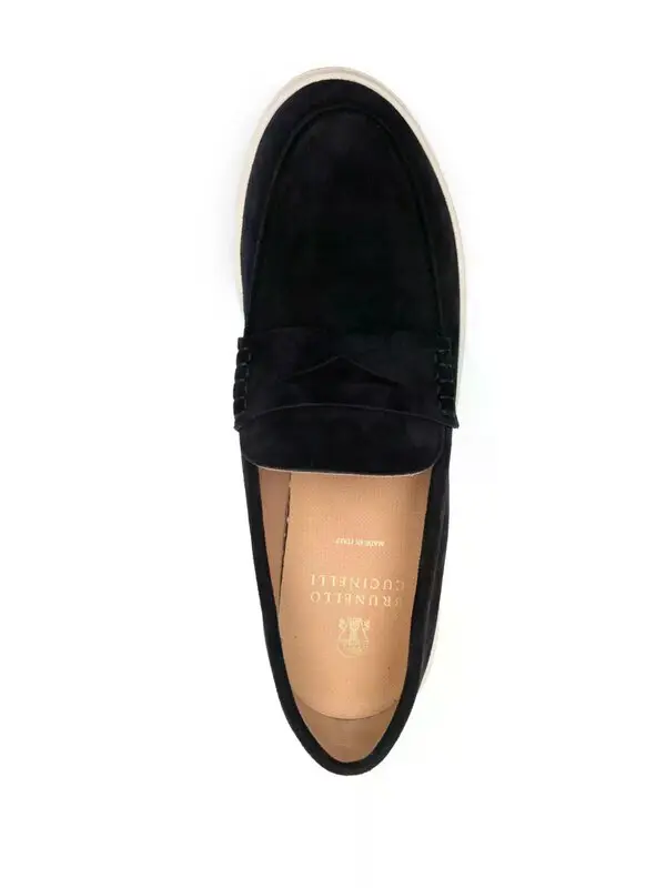 Brunello Cucinelli Washed Suede Slip-on Loafers