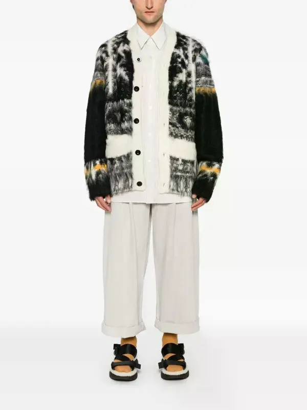 Sacai Patterned Pocket Cardigan