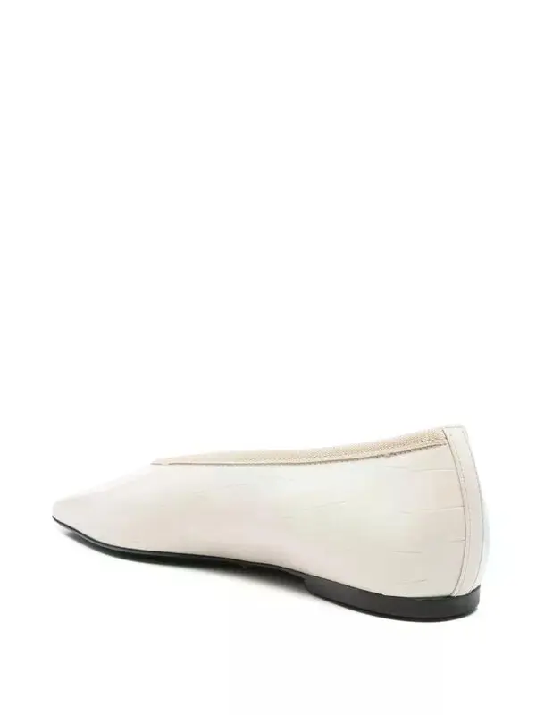 TOTEME Crocodile-embossed Ballet Flats - Neutrals