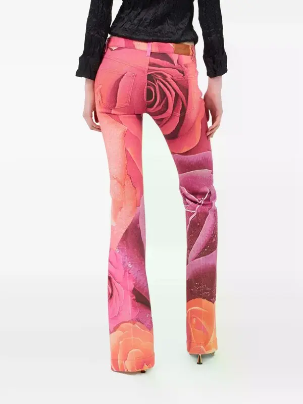 Roberto Cavalli Floral-print Flared Jeans