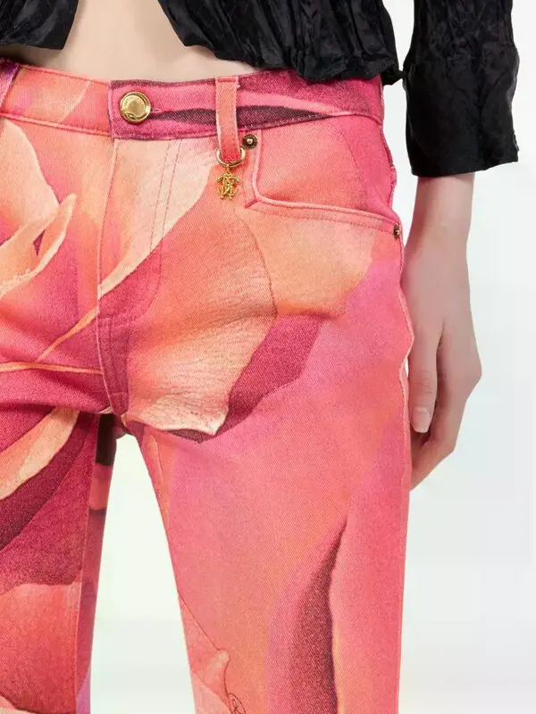 Roberto Cavalli Floral-print Flared Jeans