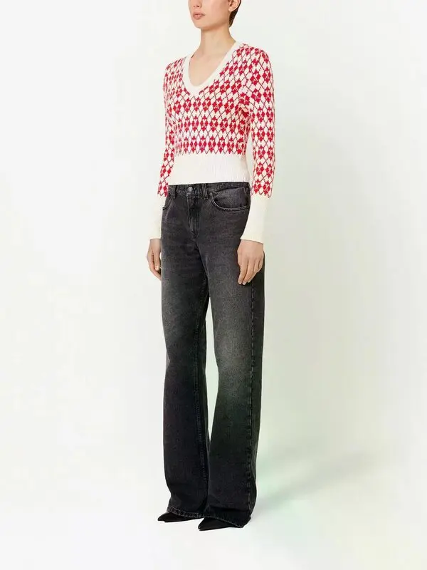 AMI Paris De Coeur Argyle Jumper