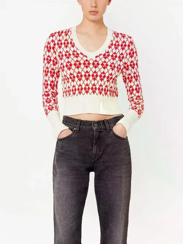 AMI Paris De Coeur Argyle Jumper
