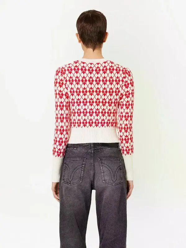 AMI Paris De Coeur Argyle Jumper