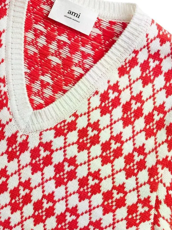AMI Paris De Coeur Argyle Jumper