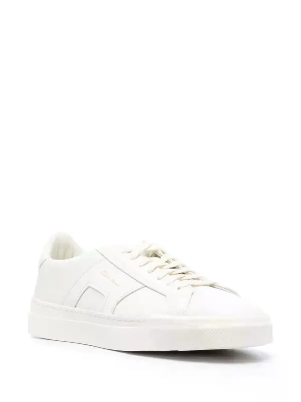 Santoni Logo-print Panelled Sneakers - Neutrals