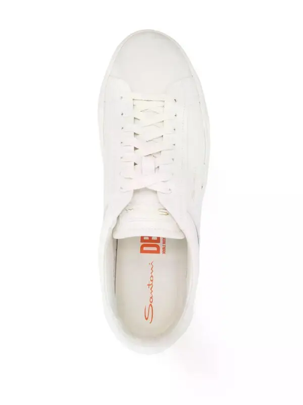 Santoni Logo-print Panelled Sneakers - Neutrals