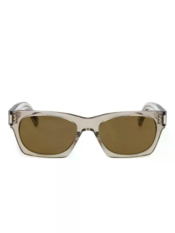 Saint Laurent Sl402 Rectangle-frame Sunglasses - Neutrals