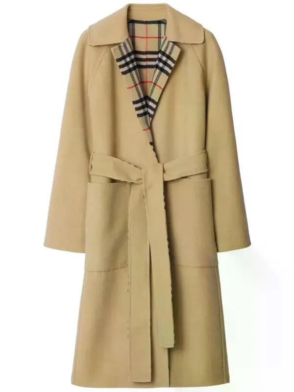 Burberry Reversible Wool Coat With Vintage Check Pattern